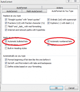 Controlling Automatic Numbering In Word 2010
