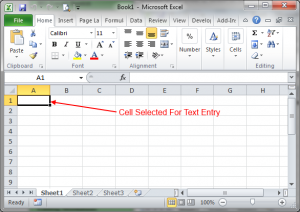 Excel 2010 - Entering Text - Chimpytech