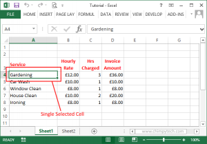 Excel 2013 - Selecting Data - Chimpytech