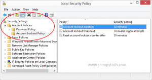 User Account Lockout Part 3 - Setting The Lockout Duration - Chimpytech