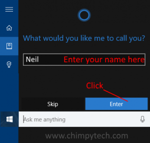 Change Your Name In Cortana - Chimpytech